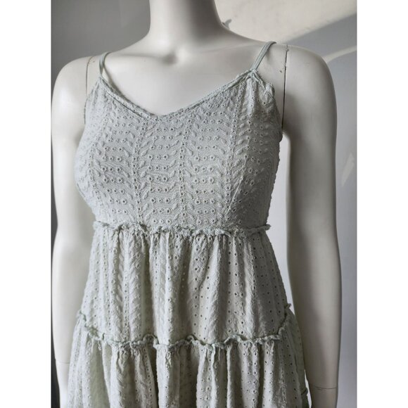 Sim & Sam | Dresses | Sim Sam Mint Green Eyelet Smock Tier Mini Dress S ...